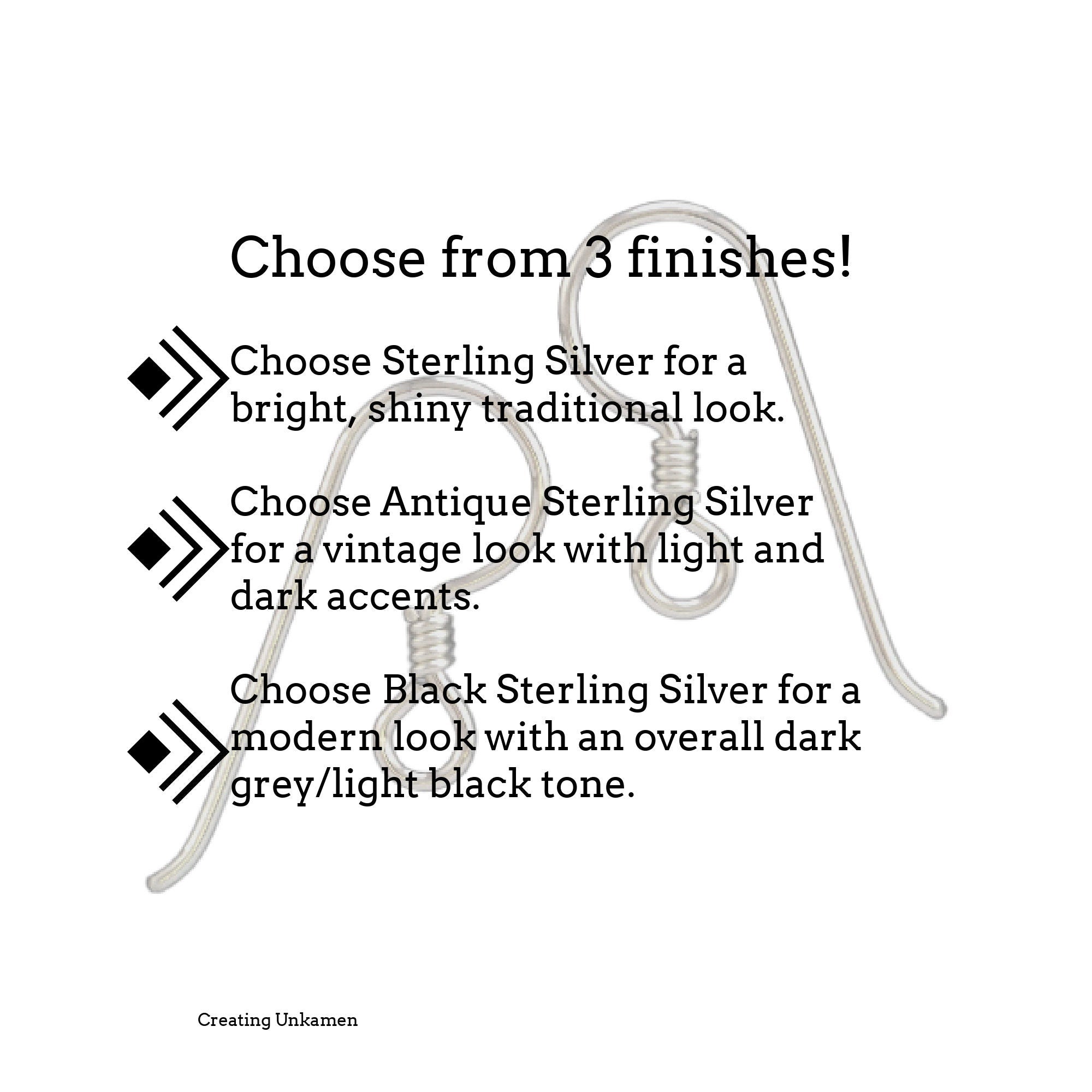 2 Pairs Perfect Curve Ear Wires with Coils - Sterling Silver, Argentiu ...