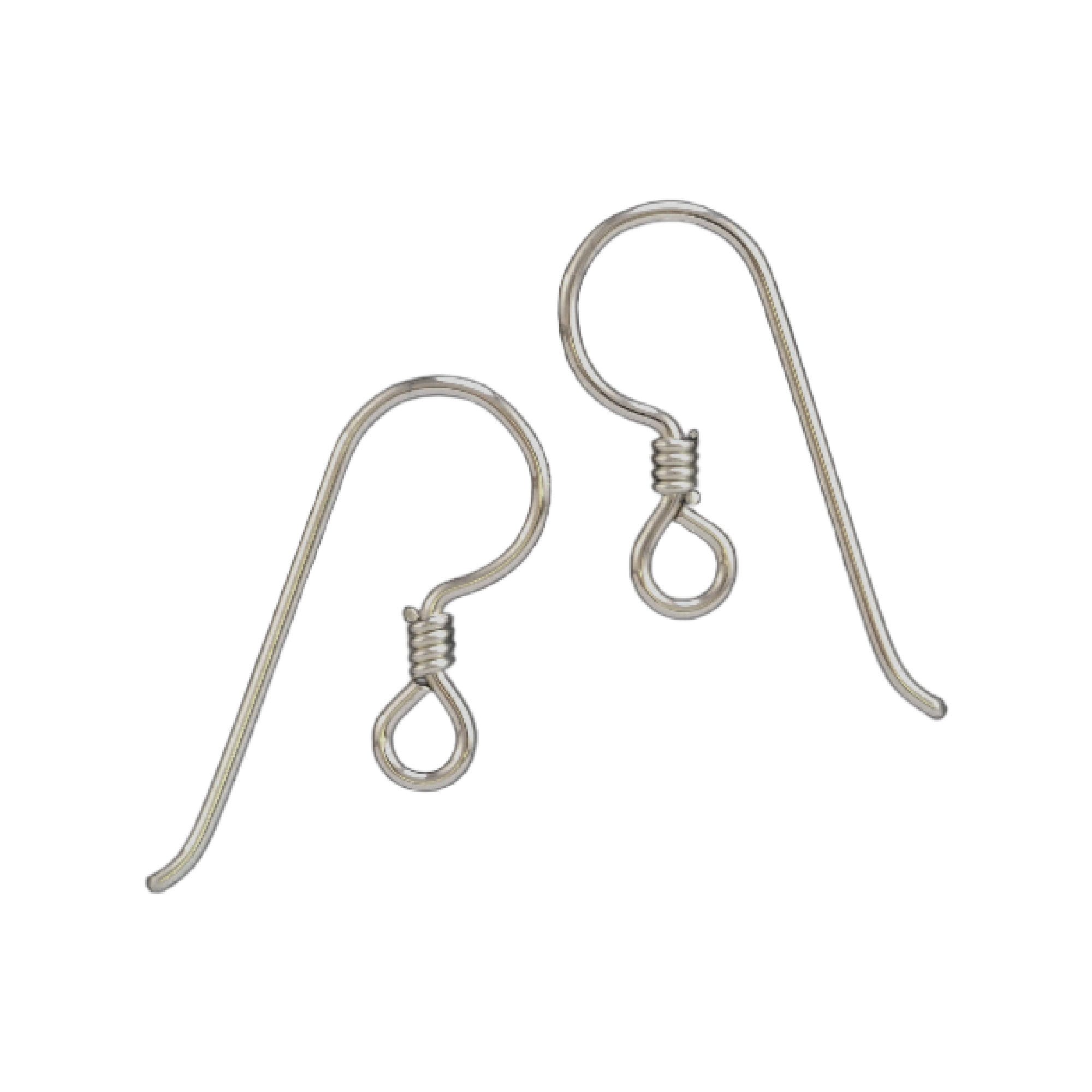 2 Pairs Perfect Curve Ear Wires with Coils - Sterling Silver, Argentiu ...