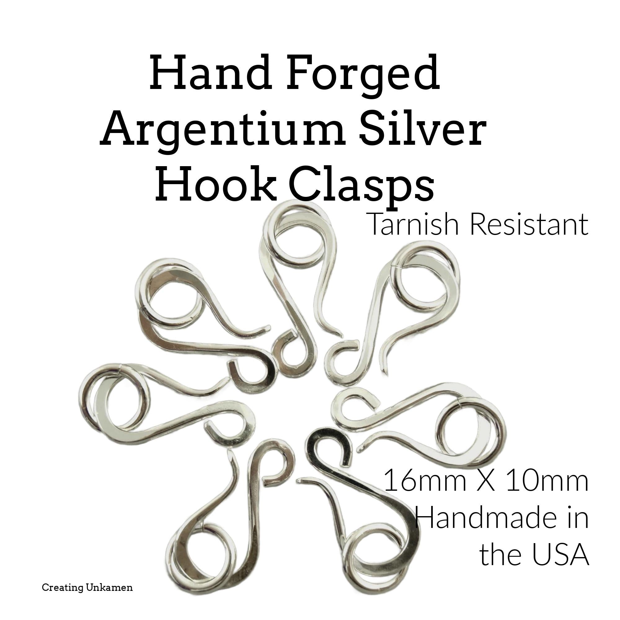1 Hook Clasp With Jump Ring Argentium Silver Hand Forged Tarnish Resis ...